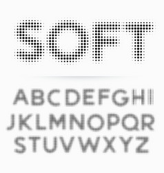 Halftone dots font black Royalty Free Vector Image