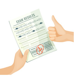 Grade a plus result icon school red mark Vector Image