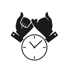 Stopwatch hand commitment teamwork together Vector Image