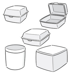 Set foam container Royalty Free Vector Image - VectorStock