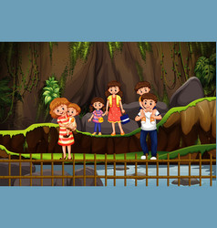 Scene with family having fun in park Royalty Free Vector
