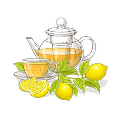 Lemon tea Royalty Free Vector Image - VectorStock
