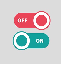 On and off toggle switch buttons material design Vector Image