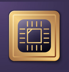 Gold computer processor with microcircuits cpu Vector Image