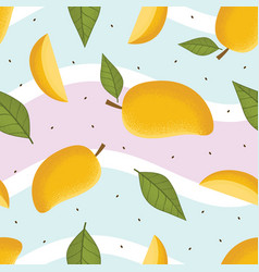 Seamless background pattern of yellow mango Vector Image