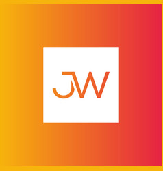Creative initial letter jw square logo design Vector Image