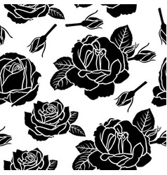 Bright spring roses flowers silhouette Royalty Free Vector