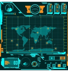 HUD navigation map screen elements Royalty Free Vector Image
