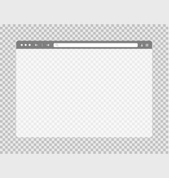 Transparent browser window website mockup frame Vector Image