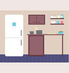 Cartoon set kitchen counter Royalty Free Vector Image