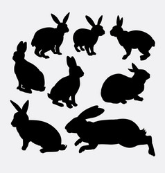 Dancing rabbit silhouette Royalty Free Vector Image