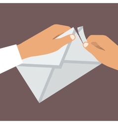 Human hands closing envelope with letter Vector Image