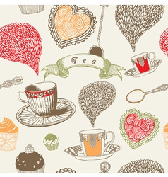 Vintage tea time pattern Royalty Free Vector Image