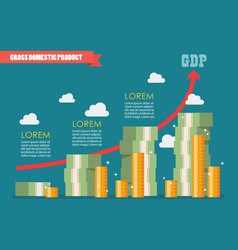Gdp economic growth icon gross domestic product Vector Image