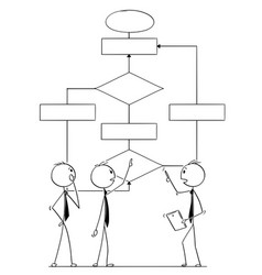 Cartoon business team or people working on Vector Image