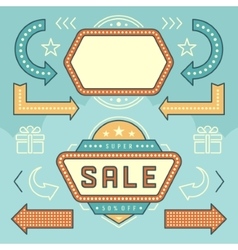 Retro American 1950s Sign Design Elements Set Vector Image