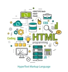 Html line art concept Royalty Free Vector Image