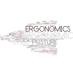 Ergonomics word cloud concept Royalty Free Vector Image