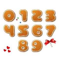 Set christmas gingerbread mans Royalty Free Vector Image