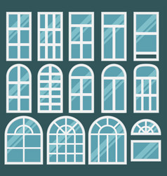 Windows collection of various types Royalty Free Vector