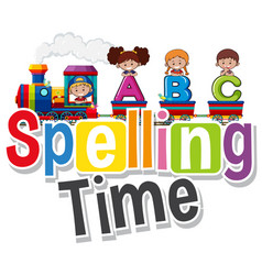 Font design for word spelling time with kids Vector Image