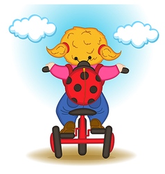 Ladybug on bike Royalty Free Vector Image - VectorStock