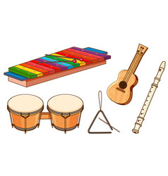 Isolated set musical instruments Royalty Free Vector Image