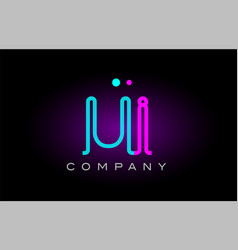 Neon lights alphabet pi p i letter logo icon Vector Image