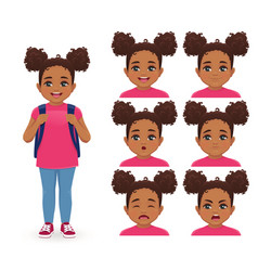 School girl emotions Royalty Free Vector Image