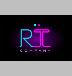 Rt r t red white black decorative monogram Vector Image