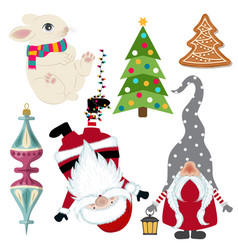 Beautiful christmas decoration collection Vector Image