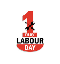 1 may - labour day logo concept with wrenches Vector Image