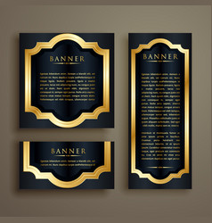 Premium shiny golden wave banner design Royalty Free Vector