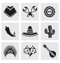 Mexico icons traditional Royalty Free Vector Image