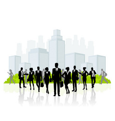 Business team silhouette Royalty Free Vector Image