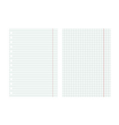 Realistic lined notebook sheet Royalty Free Vector Image