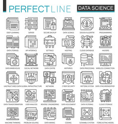 Black classic data science data analysis icons Vector Image