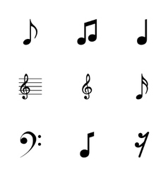 Icons set music note Royalty Free Vector Image