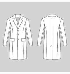 Man coat outlined template Royalty Free Vector Image