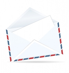 Open international mail envelope with letter Vector Image
