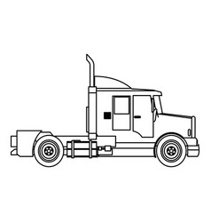 Truck cab vehicle commerce outline Royalty Free Vector Image