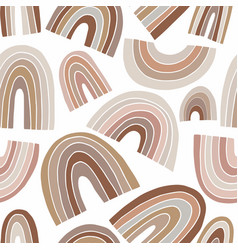 Boho rainbow seamless pattern hand drawing Vector Image