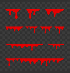 Dripping blood pattern isolated flowing red paint Vector Image