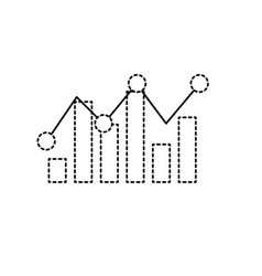 Dotted shape statistics bar diagram with arrow Vector Image