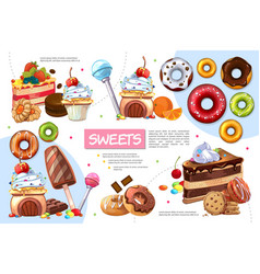 Cartoon sweet products collection Royalty Free Vector Image Cartoon sweet products collection Royalty Free Vector Image