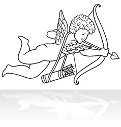 Old cupid man is aiming with the love arrow Vector Image