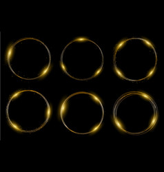 Circle golden light tracing effect Royalty Free Vector Image