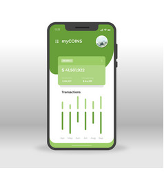 Blue and green online banking ui ux gui screen Vector Image