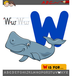 Letter w is for whale cartoon alphabet Royalty Free Vector