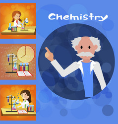 Science icons cartoon set Royalty Free Vector Image